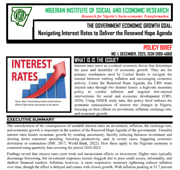 NISER Policy Brief: THE GOVERNMENT ECONOMIC GROWTH GOAL - Navigating ...
